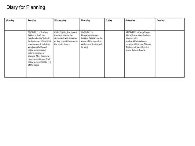 Planning, Location Recce, Timetable | PPT
