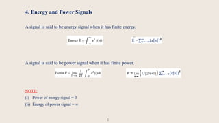 Introduction to Signals, Classification of Signals, Energy and Power ...