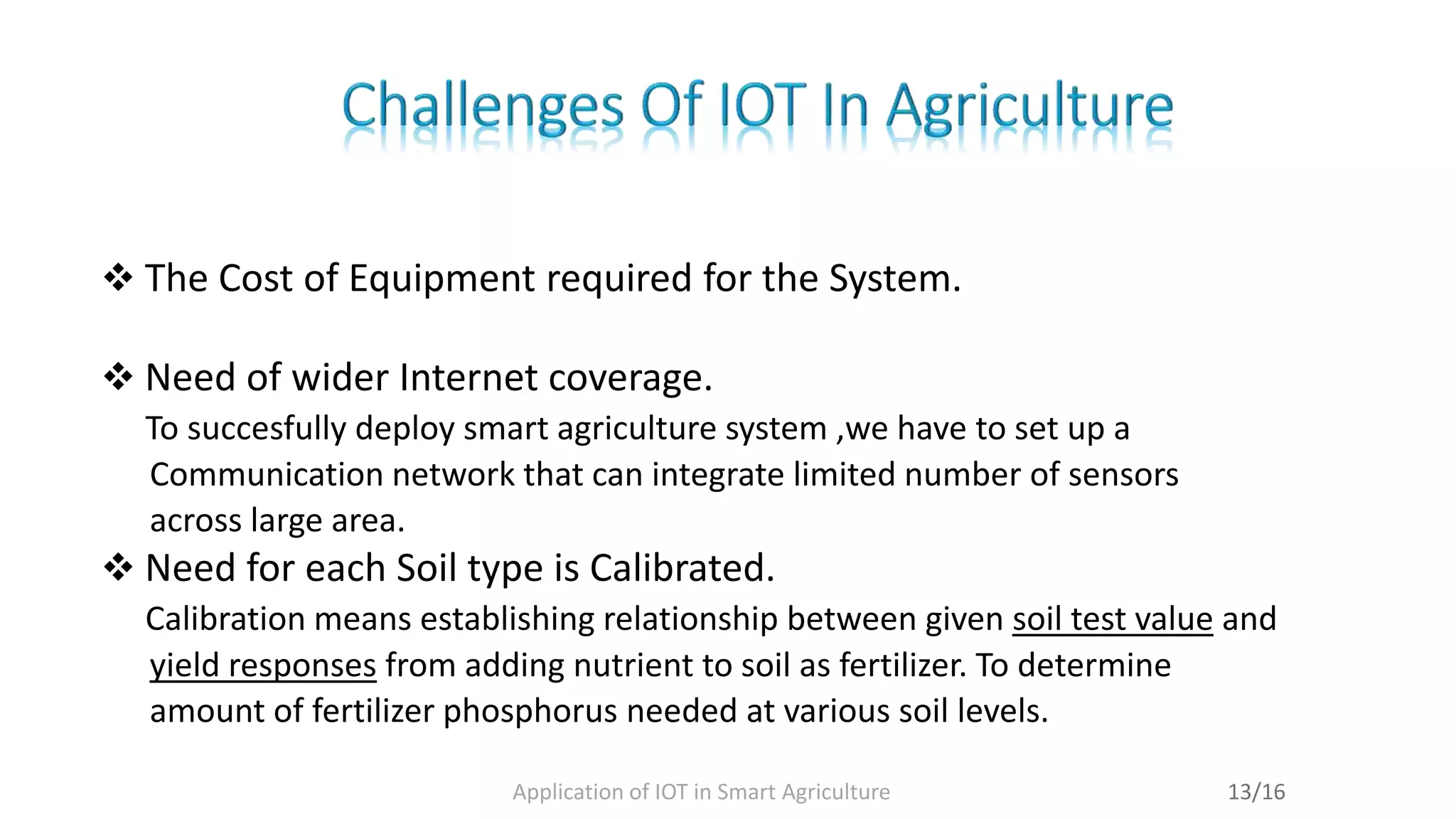 Application of IOT in Smart Agriculture | PPTX