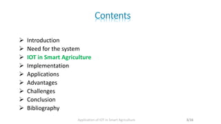 Application of IOT in Smart Agriculture | PPTX