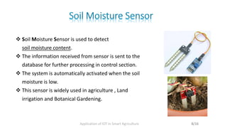 Application of IOT in Smart Agriculture | PPTX