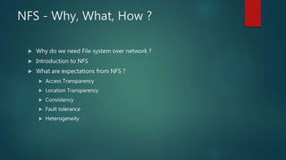 SUN Network File system - Design, Implementation and Experience | PPTX