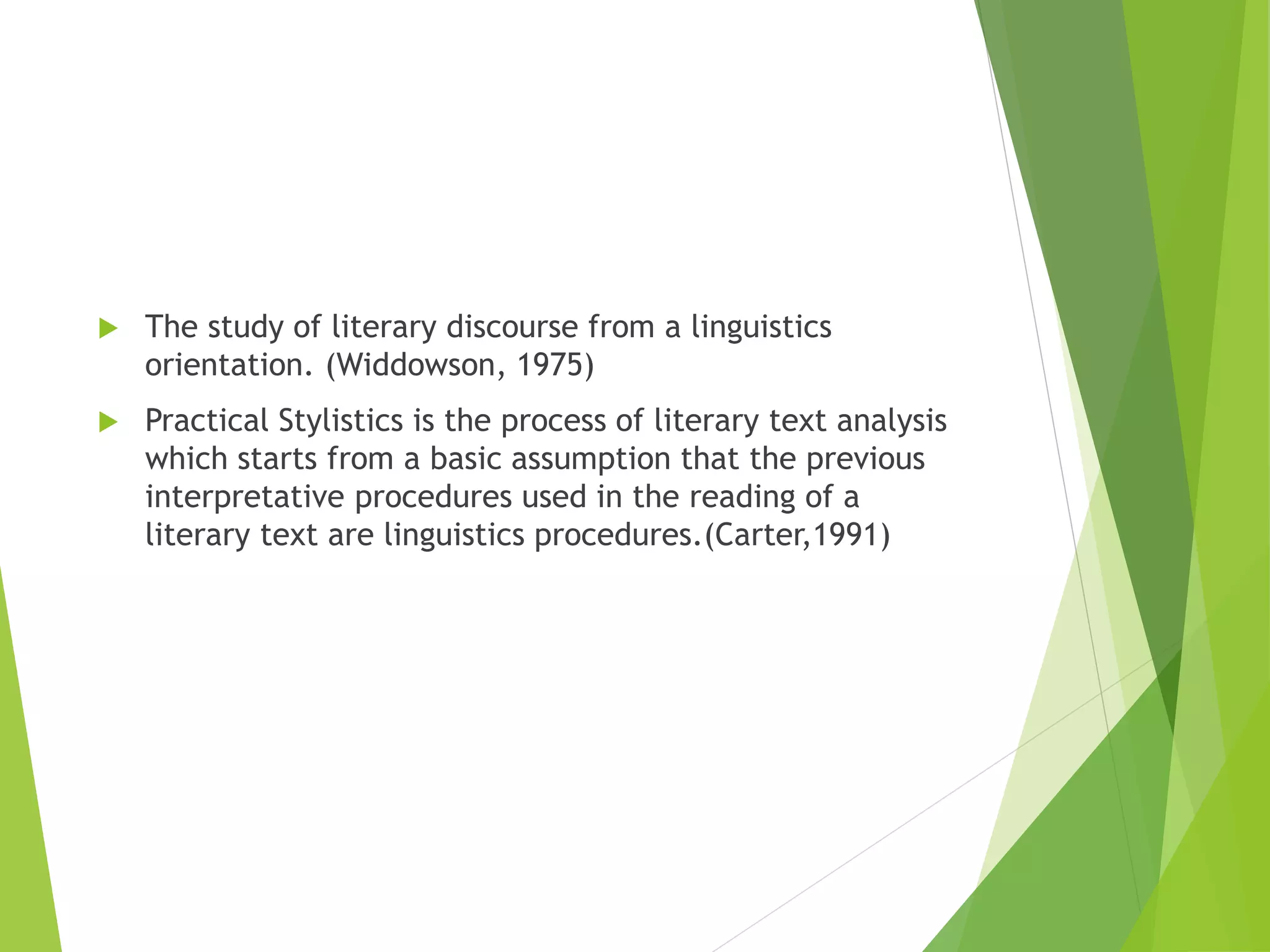 Intro. to Stylistics | PPTX