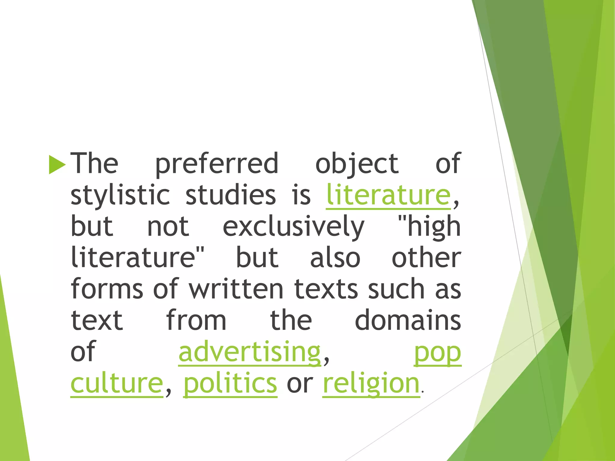 Intro. to Stylistics | PPTX