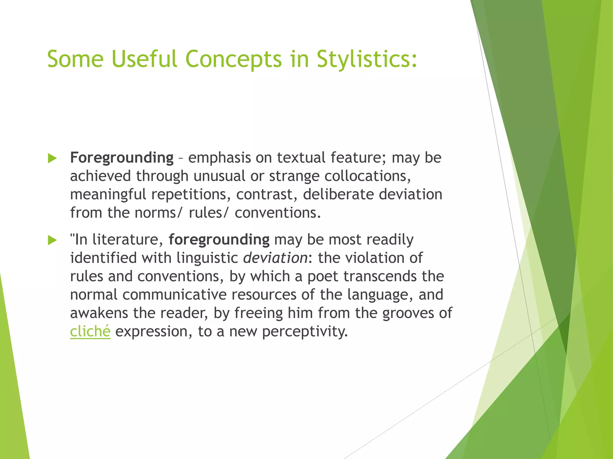 Intro. to Stylistics | PPTX