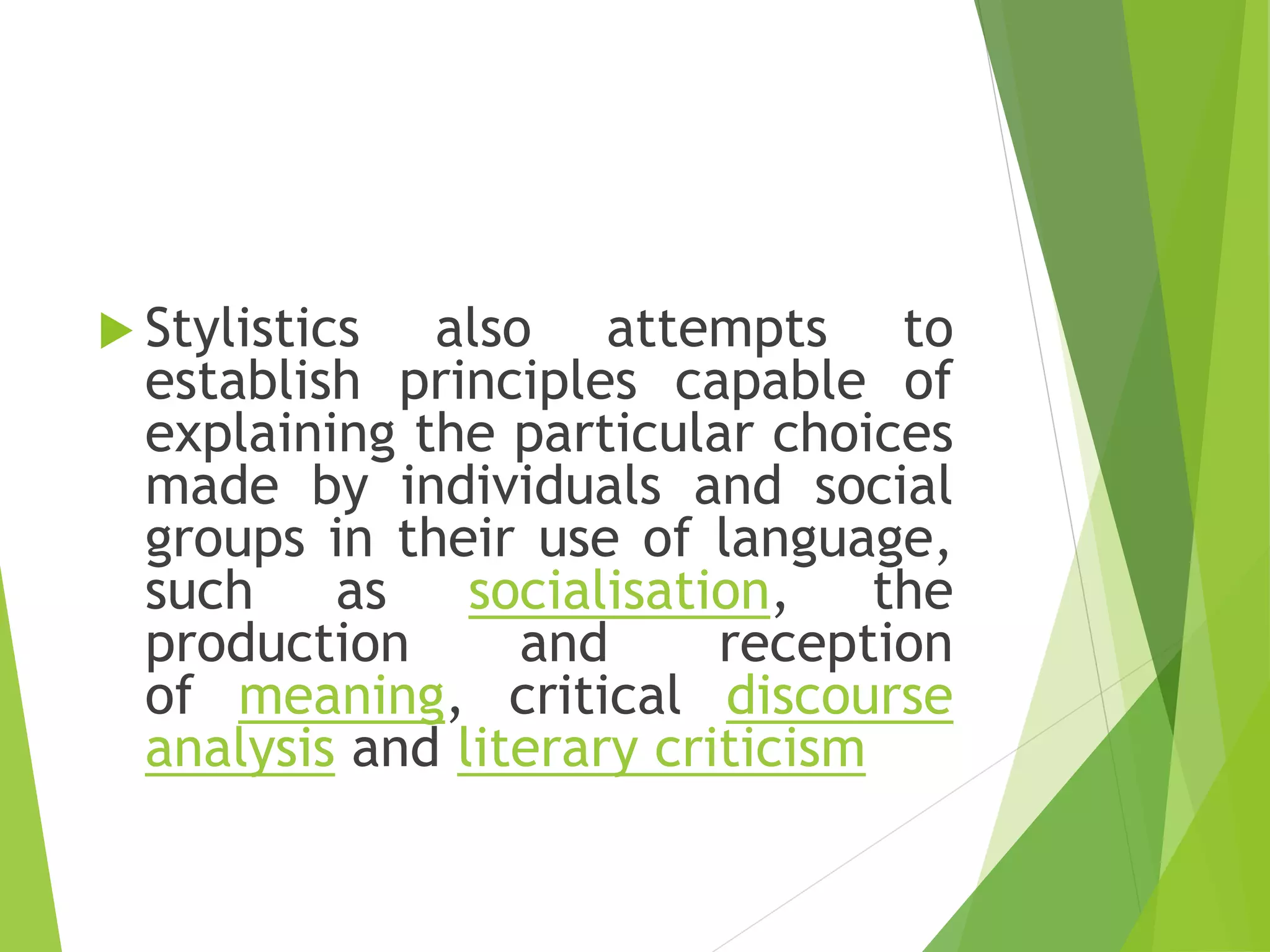 Intro. to Stylistics | PPTX