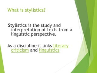Intro. to Stylistics | PPTX