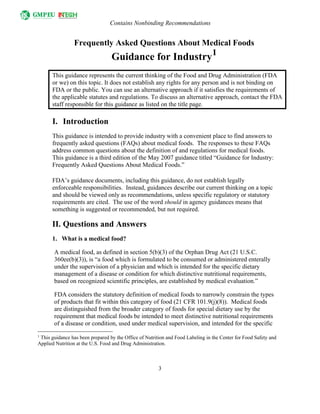 Guidance for Industry: Frequently Asked Questions About Medical Foods ...