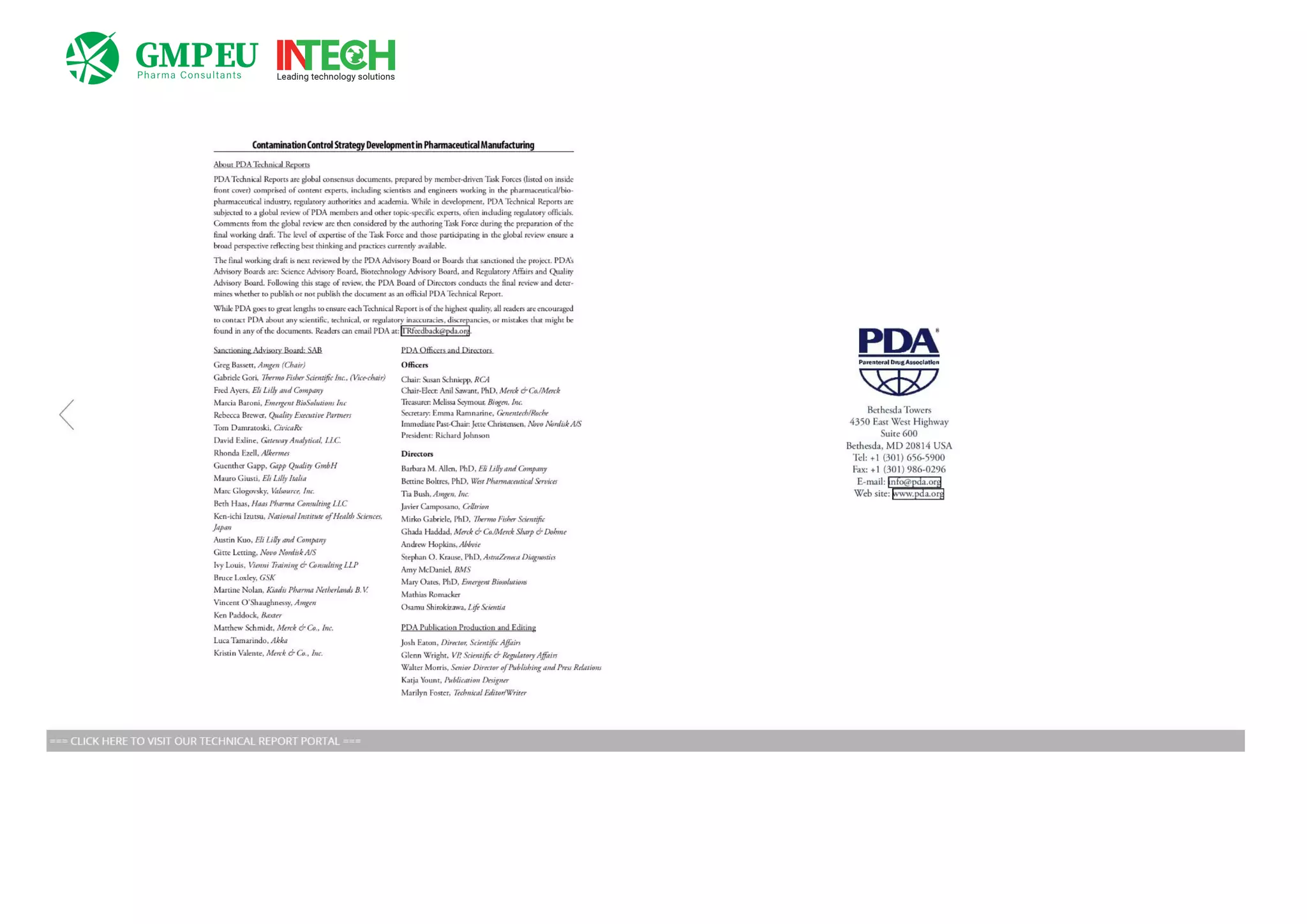 Technical Report.No 90 - Contamination Control Strategy Development in ...