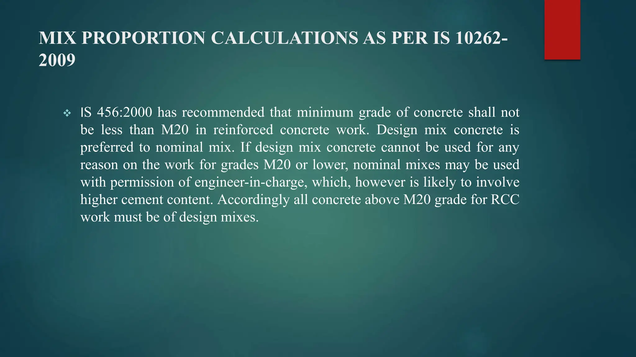 Concrete Mix Design by IS Code Method is code method uplod.pptx