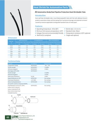 UPM CAT A3 Automotive Brakefuel Pipeline Protection Heat Shrinkable ...
