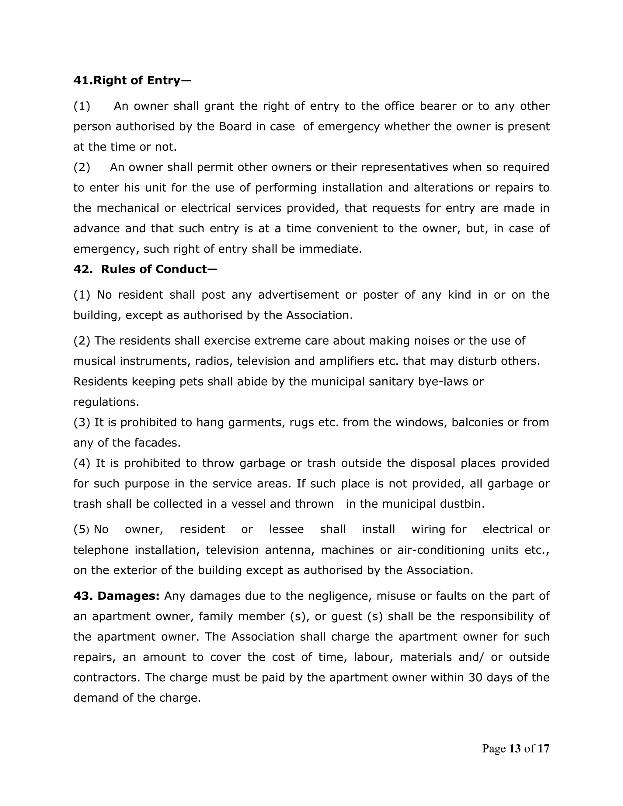 Model Bye-Laws for Uttar Pradesh Apartment Owners Assocations | PDF