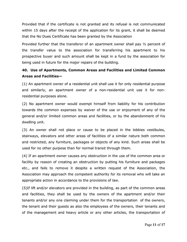 Model Bye-Laws for Uttar Pradesh Apartment Owners Assocations | PDF ...