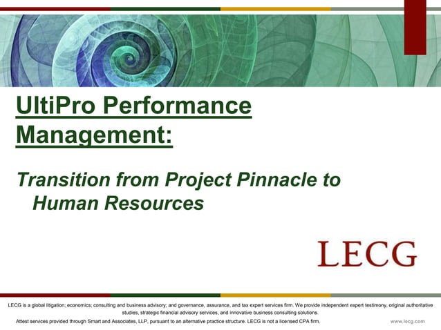 Transition to HR Performance Management in UltiPro | PPT
