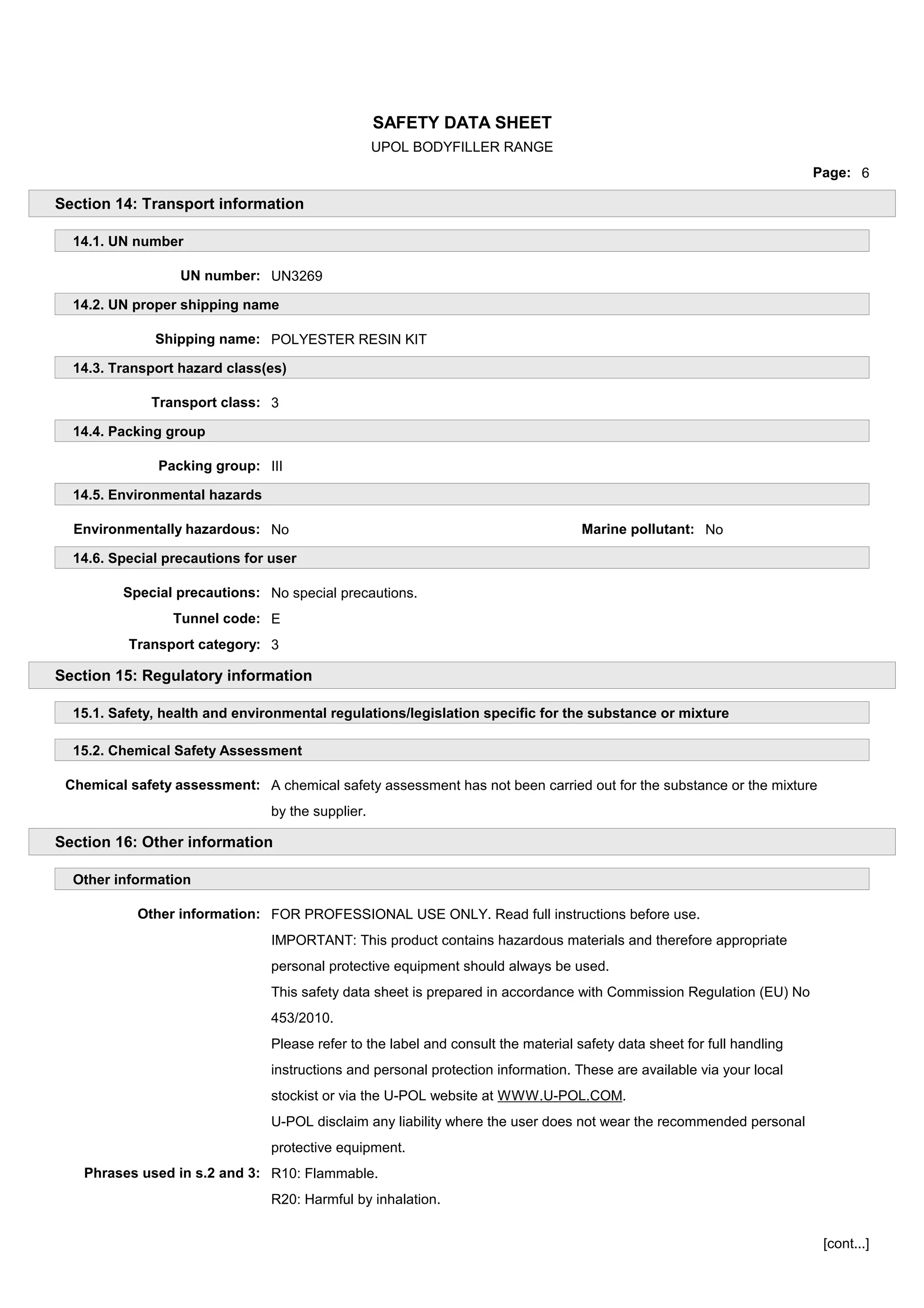 Upol safety data sheet | PDF