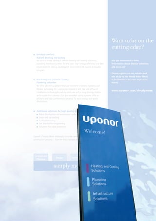 Uponor Corporate Brochure | PDF | Construction Industry | Industries