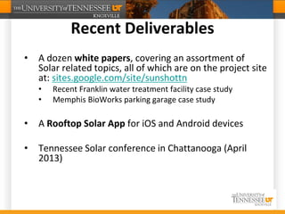 Up on the roof – lessons learned from the tennessee rooftop solar ...