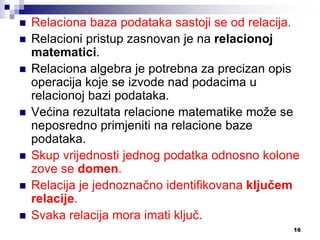 Upotreba i kreiranje baze podataka | PPT
