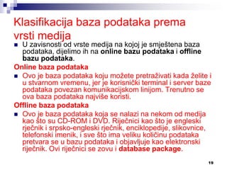 Upotreba i kreiranje baze podataka | PPT