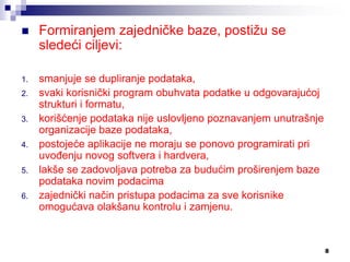 Upotreba i kreiranje baze podataka | PPT