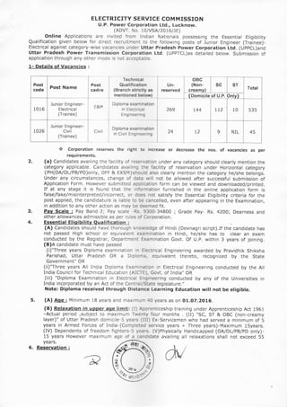 Uppcl recruitment 2016 1 | PDF