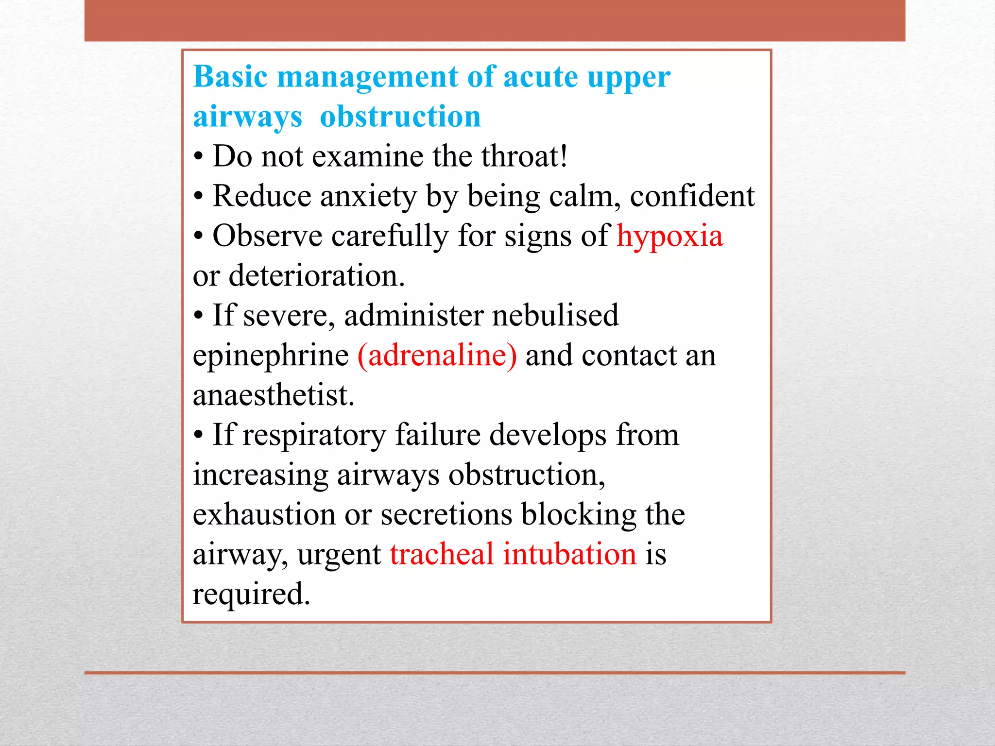 Upper airway obstruction | PPTX