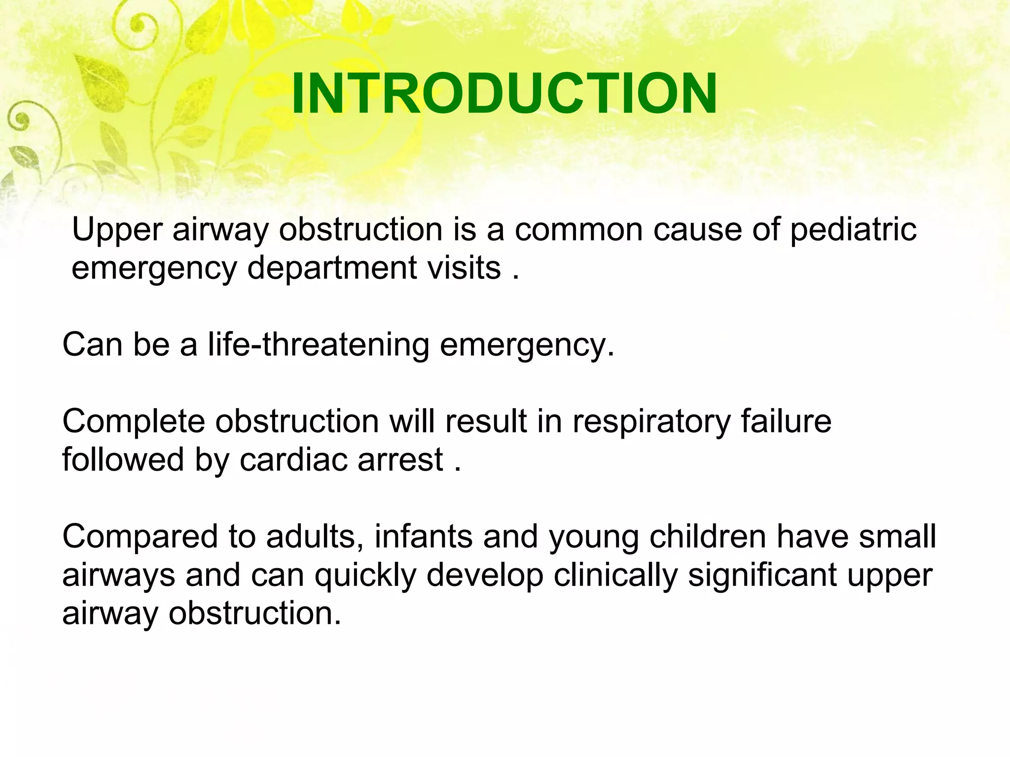 Upper Airway Obstruction Dr Juhina Clinical Serise | PPT
