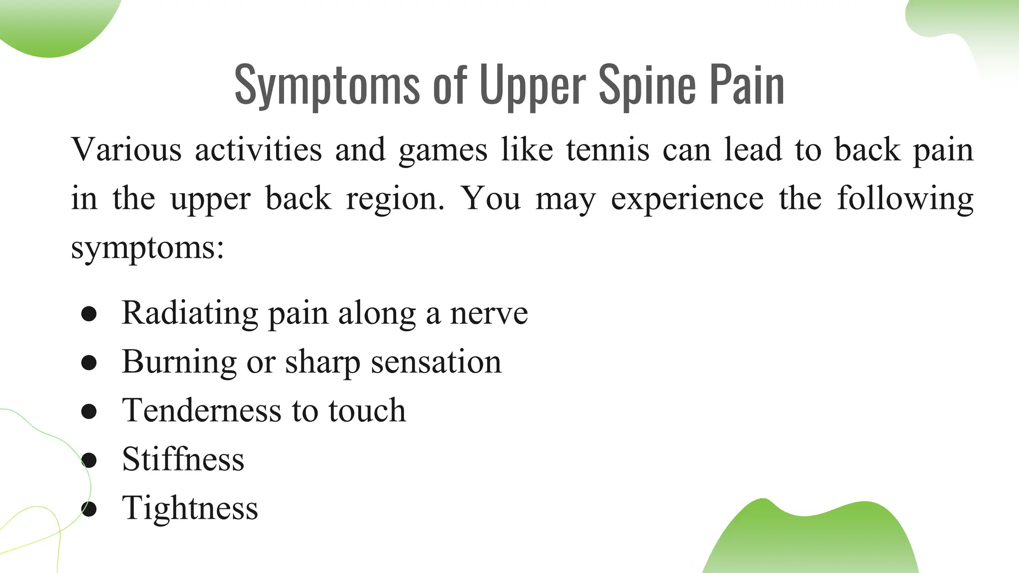 Upper Back Pain | Causes and Treatments | PPTX