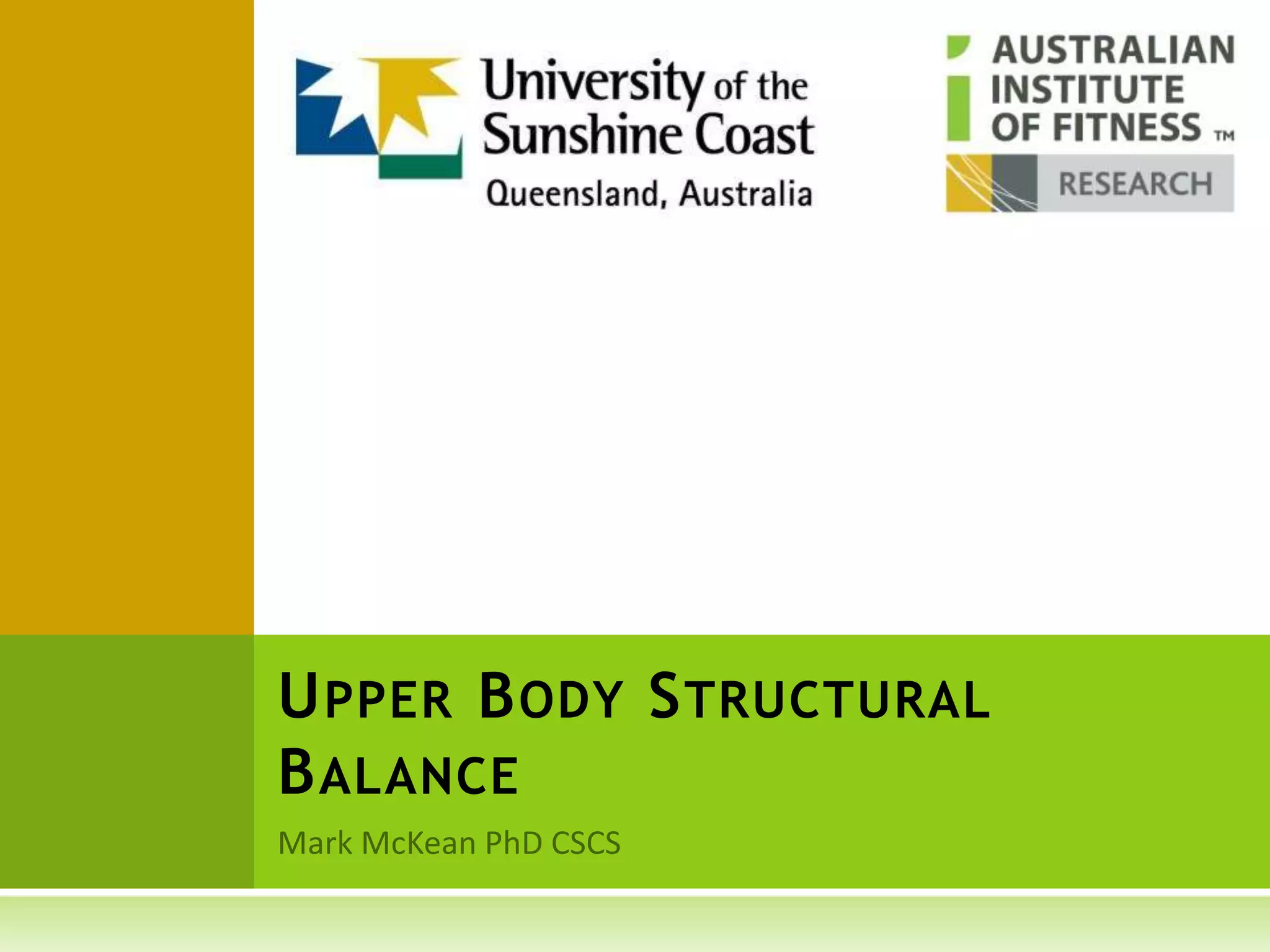 Upper Body Structural Balance | PPTX