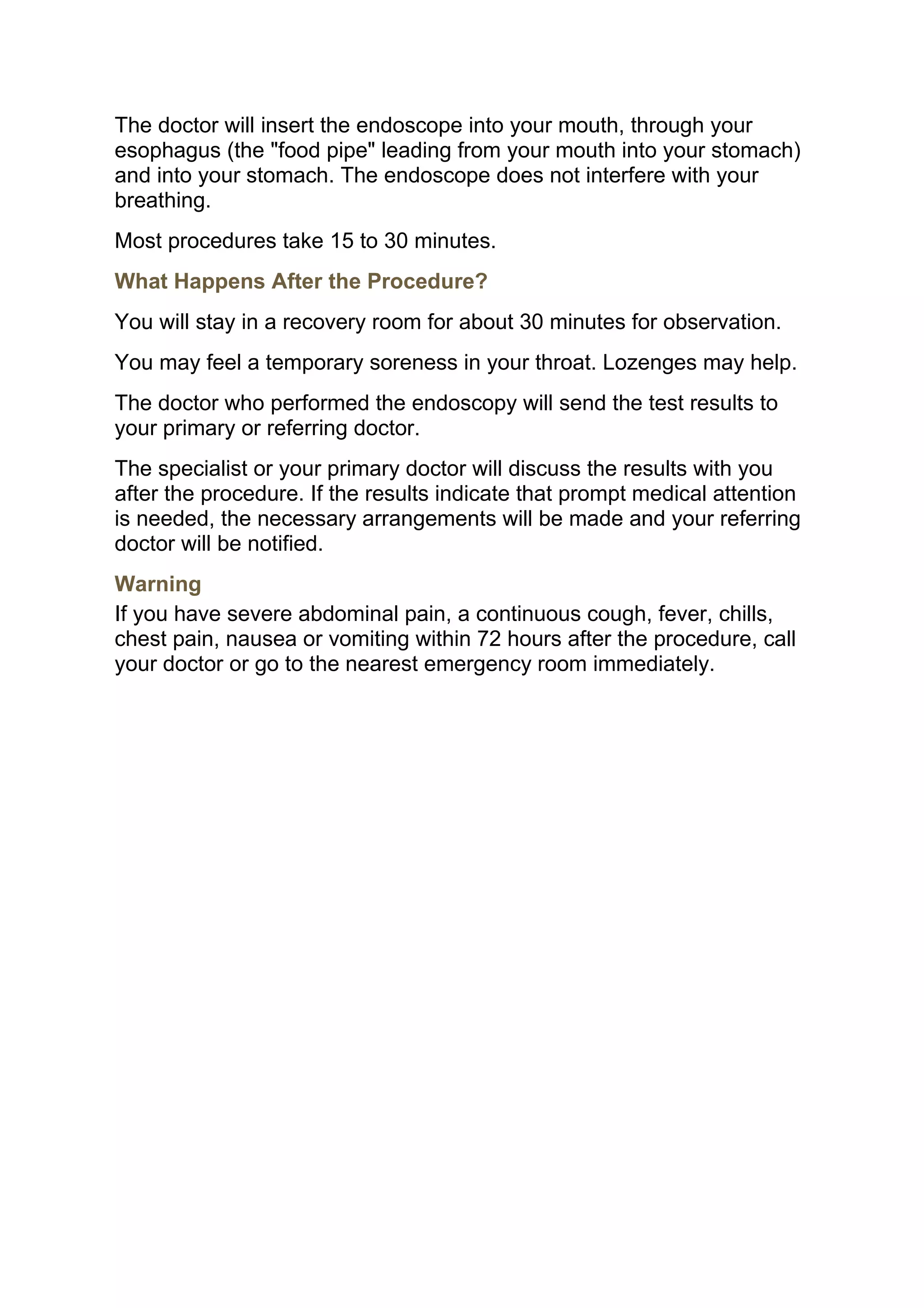 Upper Endoscopy | DOC