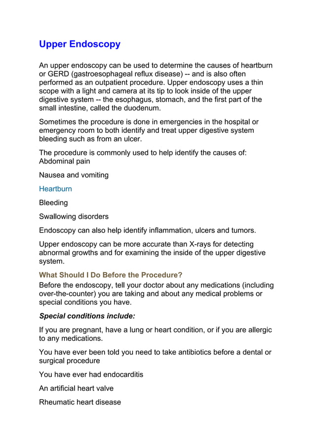 Upper Endoscopy | DOC