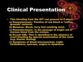 Upper gastrointestinal tract bleeding(ugib) | PPT