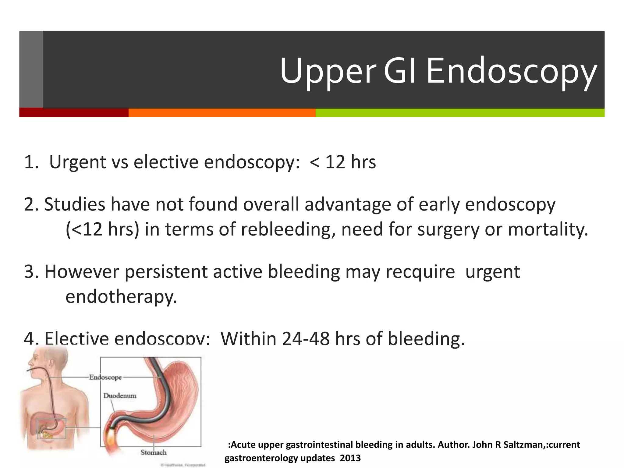 Approach to Management of Upper Gastrointestinal (GI) Bleeding | PPTX