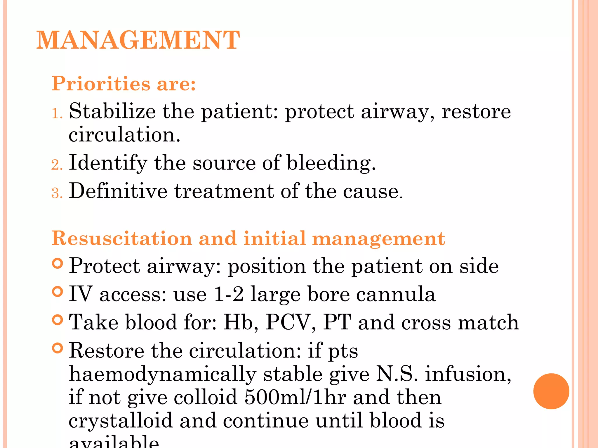 Upper Gastrointestinal bleeding | PPT