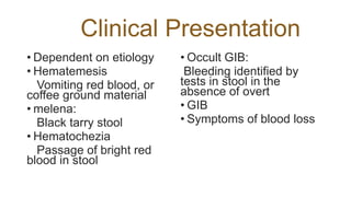 UPPER GI BLEEDING CAUSES RISK FACTORS AND TREATMENT | PPTX