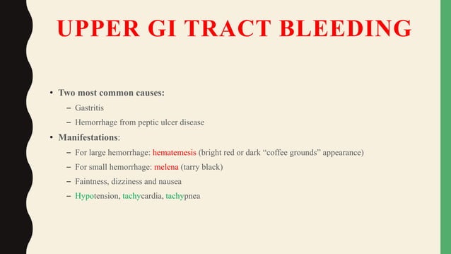 Upper gi tract bleeding
