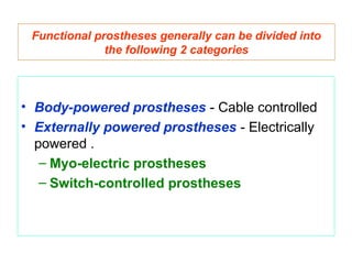 UPPER limb prosthesis for biomechanics study | PPT