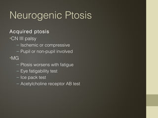 Upper Lid Ptosis | PPT