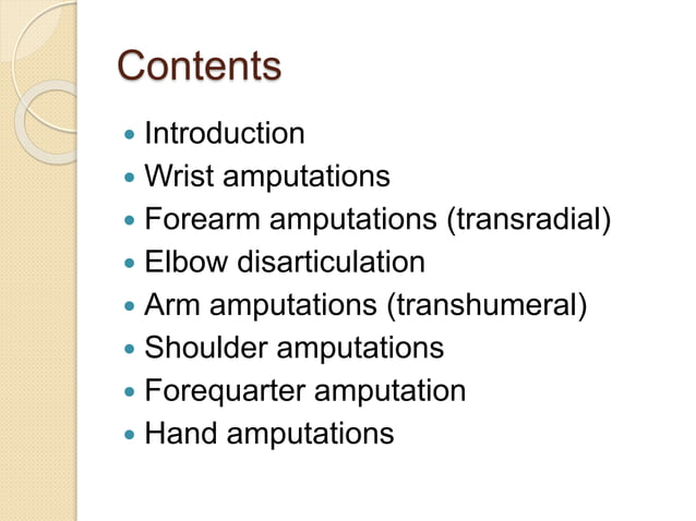 Upper Limb Amputations | PPTX