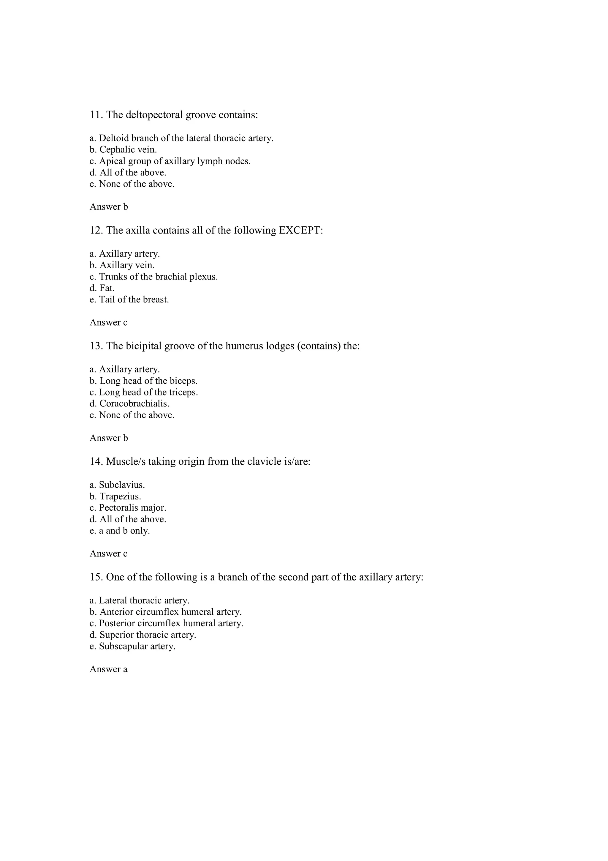 Upper limb mcqs | PDF