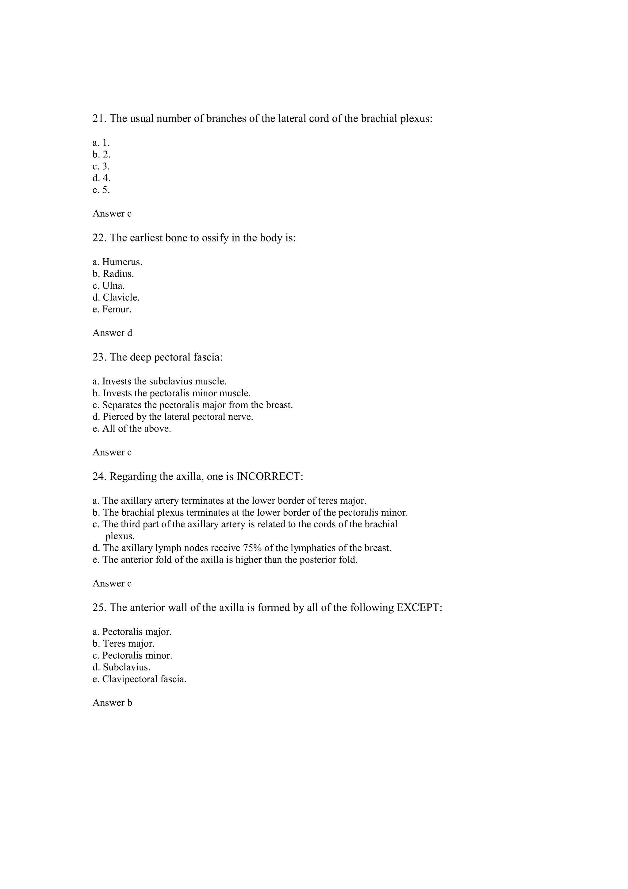 Upper limb mcqs | PDF