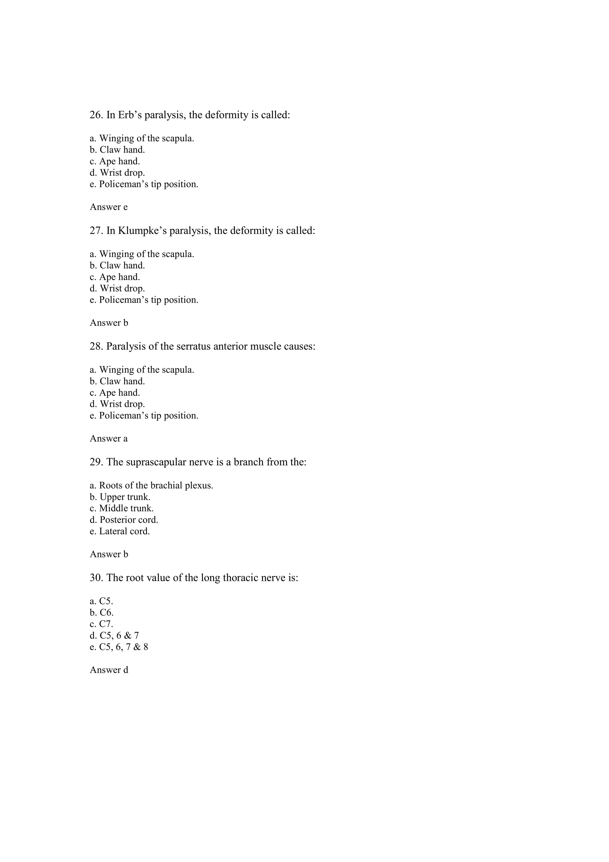 Upper limb mcqs | PDF