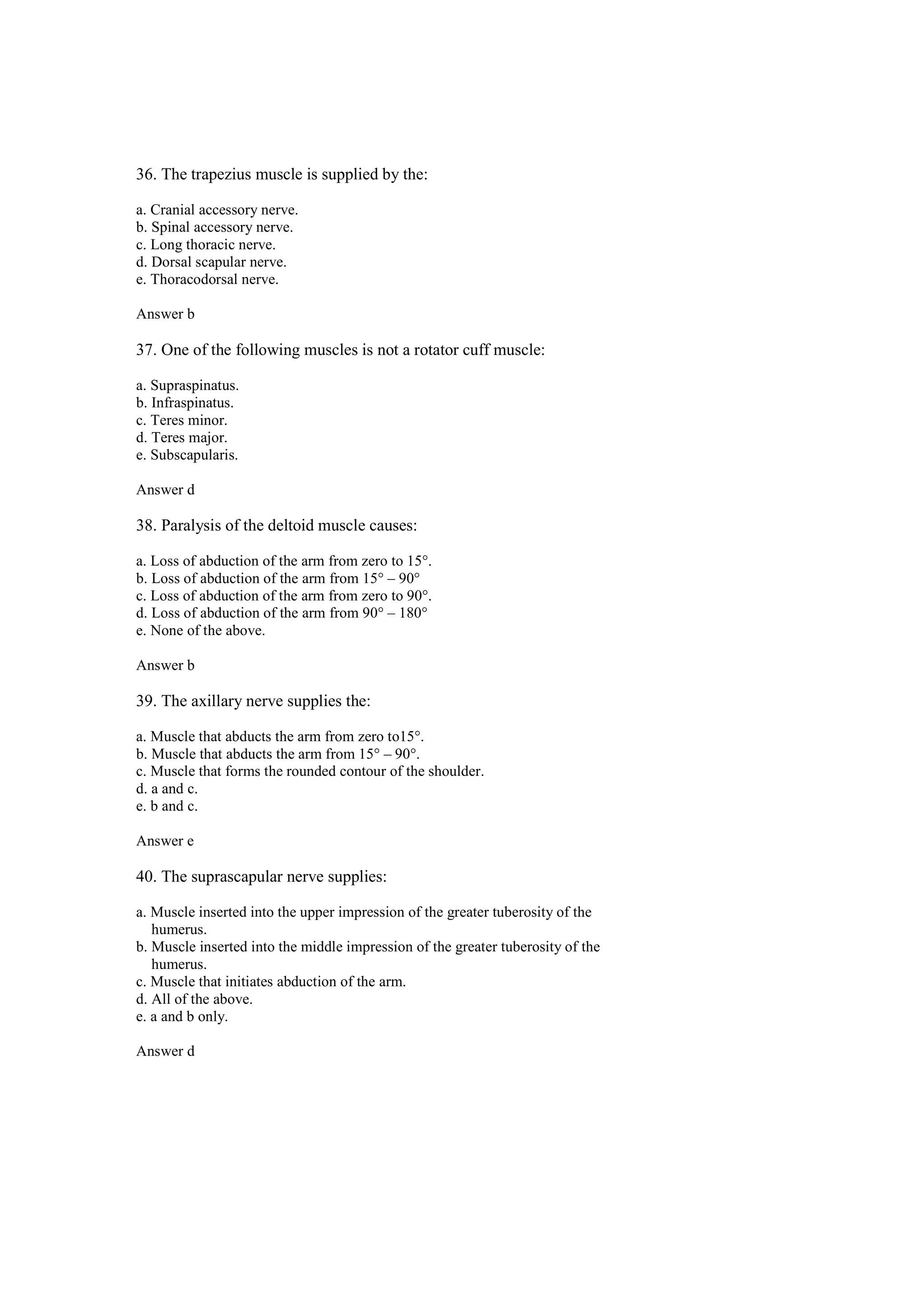 Upper limb mcqs | PDF
