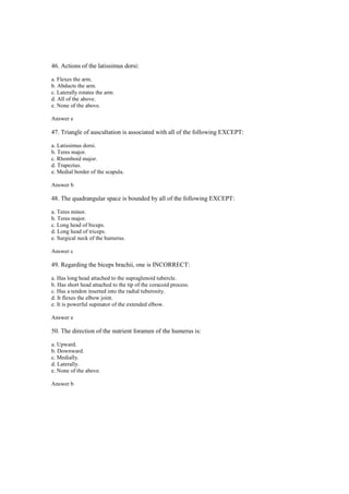 Upper limb mcqs | PDF