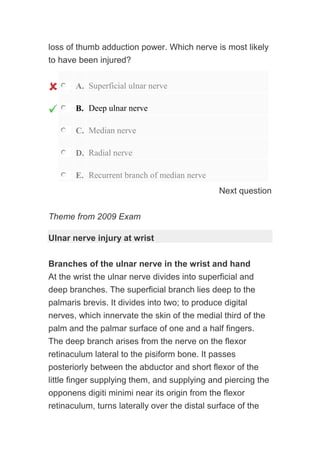 MRCS preparation emrcs questions upperlimb | PDF