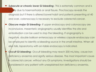 Upper & lower GI bleeding- causes & management | PPTX