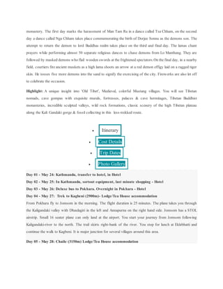 Upper mustang trek | DOCX | Asia Travel | Travel Locations