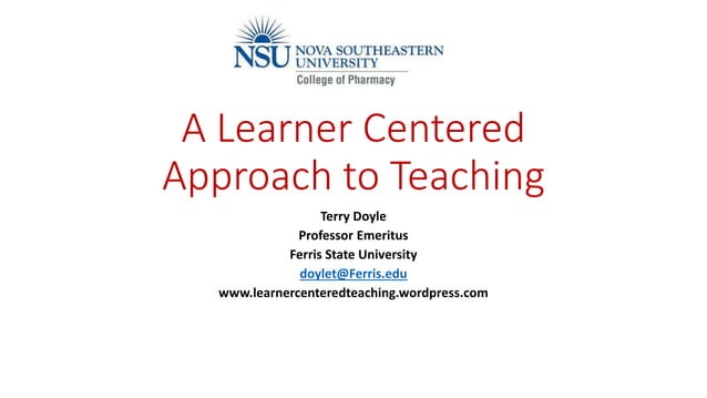 A Learner Centered Approach to Teaching | PPTX