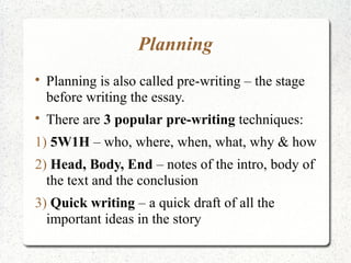 LL Upper Pri C - Pre-writing technique | PPT | Screenwriting | Content ...