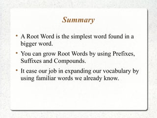 Upper Pri A - Prefixes, Roots and Suffixes | PPT